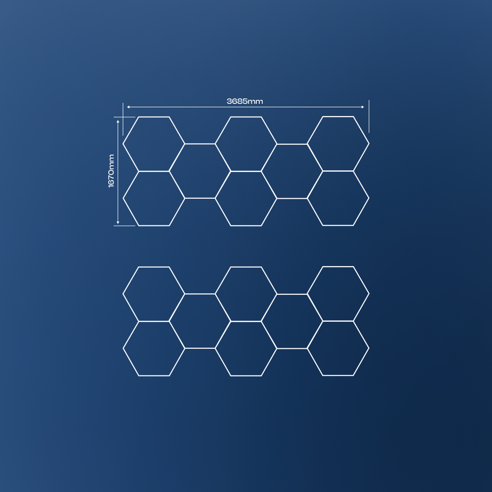 8 Hexagon LED valot 2 kpl Setti – Stylebox